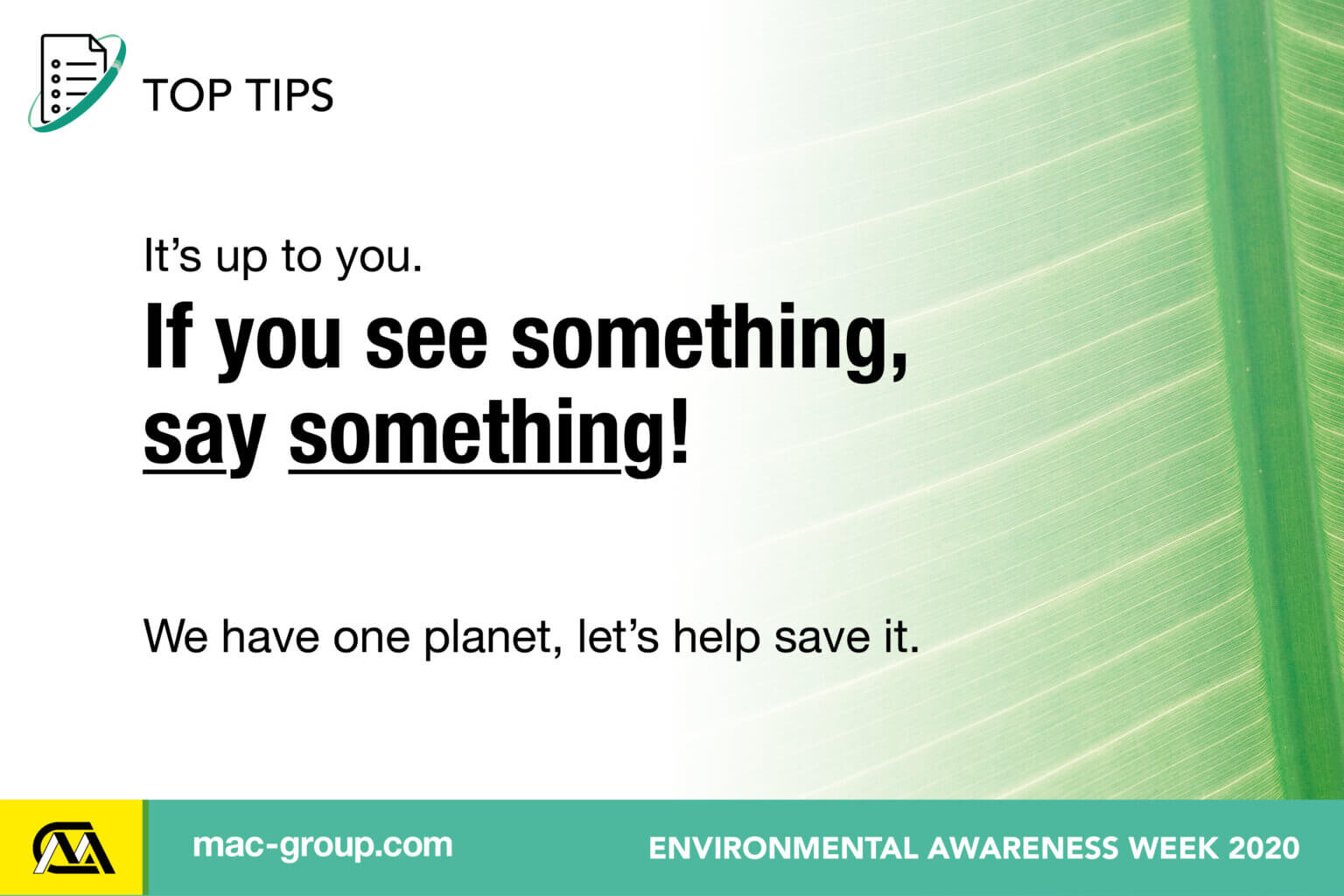 mac-group | mac-group Goes Green for Environmental Awareness Week